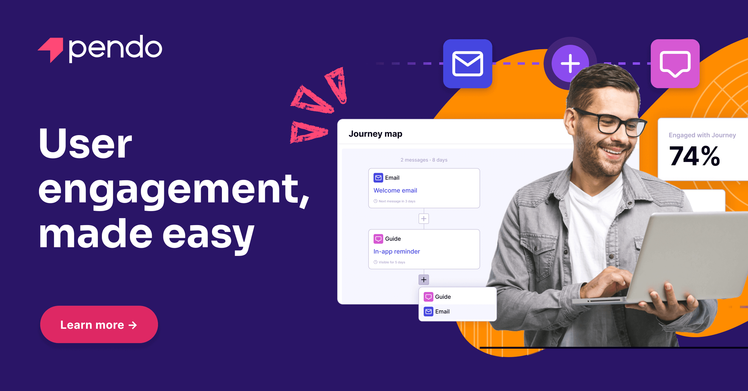 Pendo Orchestrate | オールインワンのユーザーエンゲージメントソリューション